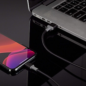 Scosche i34BY-SP Strikeline MFI Certified Sync Charging Cable for Lightning Devices, 4 Feet, Gray/Space Gray