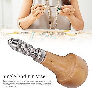 3 Set Hand Chucks Jewelry Making Pin Vise Wooden Handles Pear Shape Graver Handle Pin Vise Hand Drill Wooden Handle for Stone Setting Graver Replacement