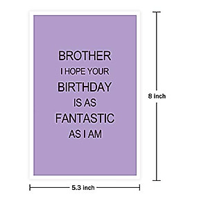 Birthday Card for Brother, Funny Brother Birthday Card, Brother I Hope Your Birthday Is As Fantastic As I Am