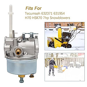 631954 Carburetor for Tecumseh 631954 632371 632371A H70 HSK70 7hp ARIENS Toro SNOWKING Snow Thrower Blowers Tillers - for hsk70 carburetor 632371A Snow Blower Carb
