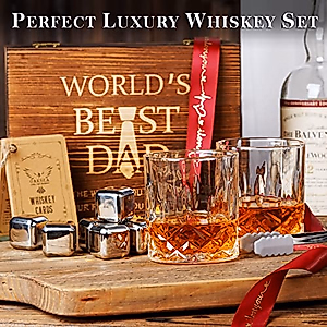 Two-in-one Gift Whiskey Decanter Set With 2 Glass And A Stainless Steel Set of Engraved Whisky, Christmas Stocking Stuffers, Unique Gifts for Men Husaband, Anniversary Birthday Gift Ideas for Him