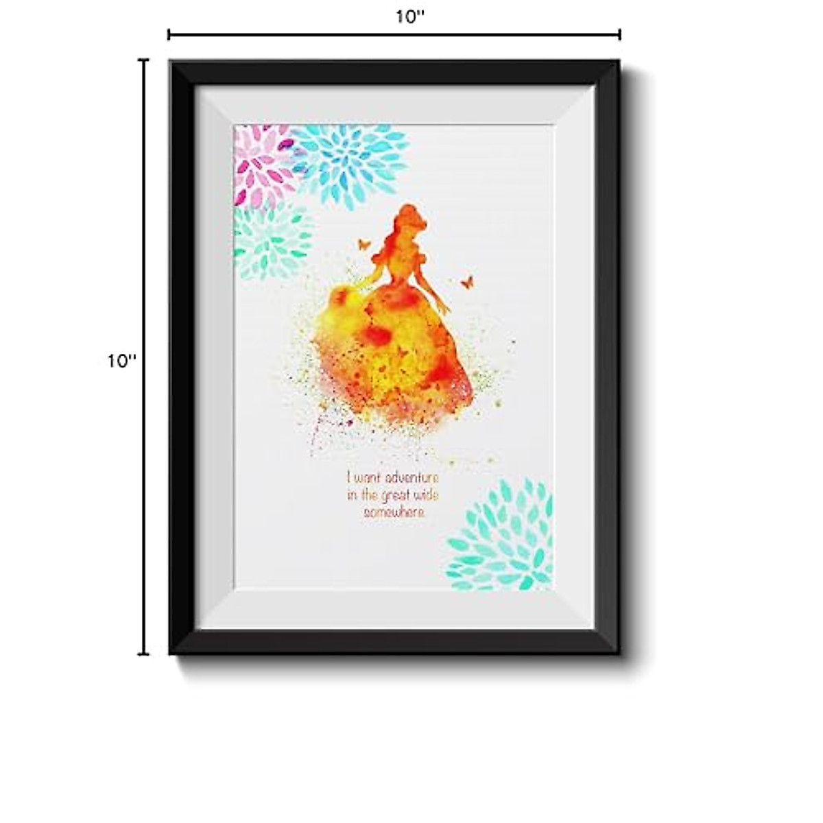 Uhomate Princess Belle Beauty and The Beast Beauty Beast Home Canvas Prints Wall Art Inspirational Quotes Wall Decor Living Room Bedroom Bathroom Artwork C016 (8X10)