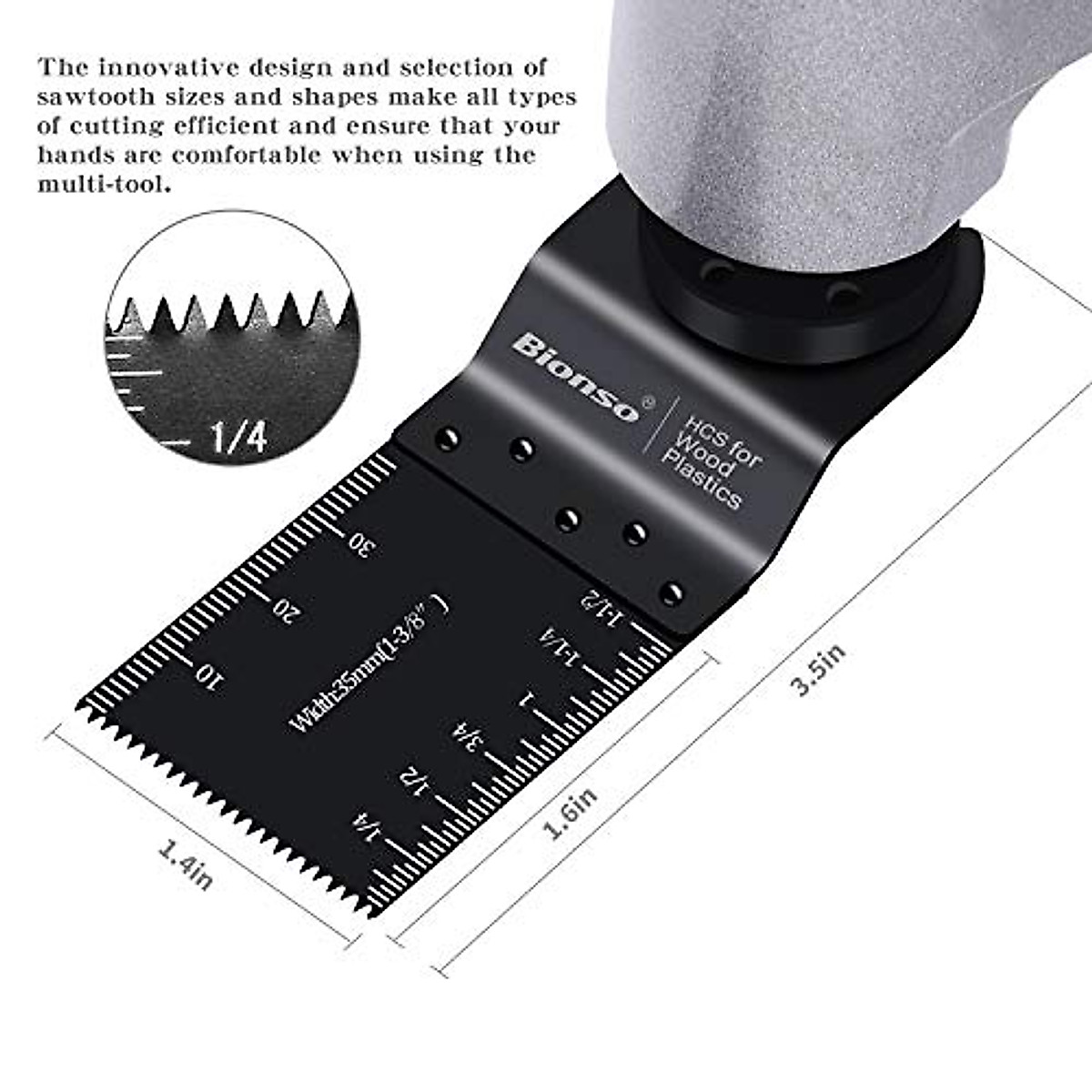 Bionso 28PCS Oscillating Saw Blades, Professional Universal Titanium Multitool Blades for Wood Plastics Metal, Quick Release Multi Tool Blades Kits Fit Dewalt Ryobi Milwaukee Rockwell Fein Makita (55)