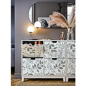 MelunMer Grey Leaf Peel and Stick Wallpaper Boho - Modern Contact Paper Floral Self Adhesive Removable Wallpaper for Bedroom Bathroom Waterproof Gray Contact Paper for Cabinets 78.7 in L 17.3In W