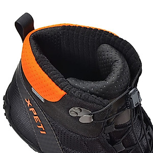 XPETI Winter Boots For Men Waterproof Insulated Outdoor Hiking Boots Men Black/Orange 11.5