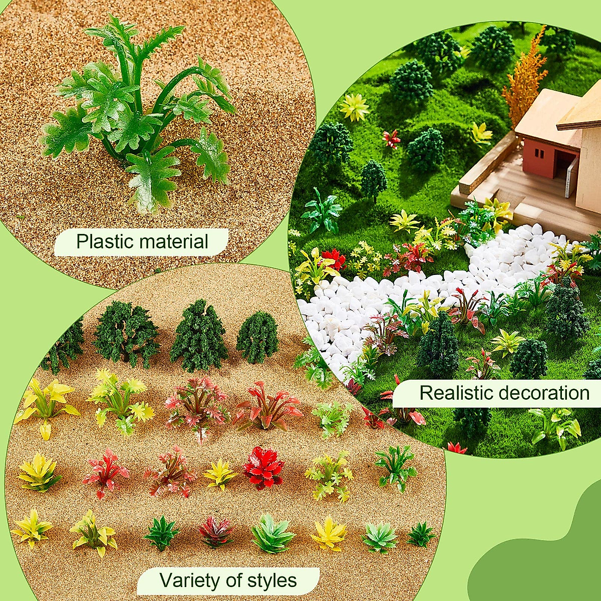 Crowye 160 Pcs Mixed Model Trees Mini Diorama Trees Diorama Supplies Miniature Trees for Crafts Fake Toy Trees Model Train Scenery for Diorama Train Garden Scenery Railway Sand Architecture Model