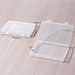 Ganydet 6 Packs Small Plastic Containers, Rectangular Plastic Box, Small Plastic Boxes with Lid, Craft Containers for Craft Supplies and Little Bits, 7.2'' × 4.6'' × 1.3''