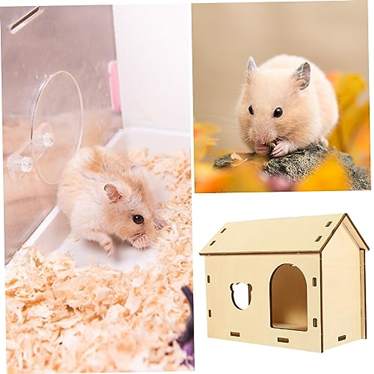 balacoo House Mini Toys Wooden Toys cage Toy Accessories Rat nest Chinchilla cage Toy Rat Hideout Toys Chinchilla Hideout Home Rat Hideout Hamster The Swing Wooden cage Decorate