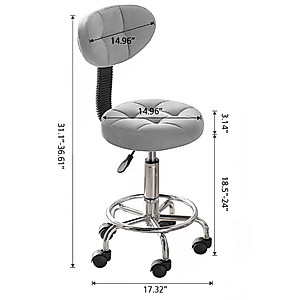 HDHNBA Modern Office Desk Chair Rolling Stool Computer Chair with Low Back Height Adjustable Work Home Salon Drafting Swivel Task Chair with Footrest