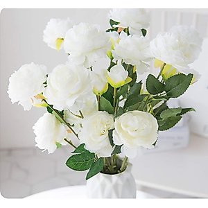Bemacoggi 2pcs Peony Artificial Flowers Silk Flower Fake Peonies for Arrangements Wedding Anniversary Garden Home Office Decoration