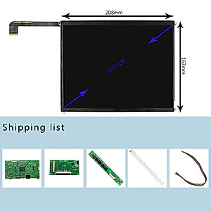 VSDISPLAY 9.7 inch 2048x1536 IPS LCD LP097QX1/ LTL097QL01/ HQ097QX1 with HD-MI Controller Board fit for DIY Cabinet Monitor