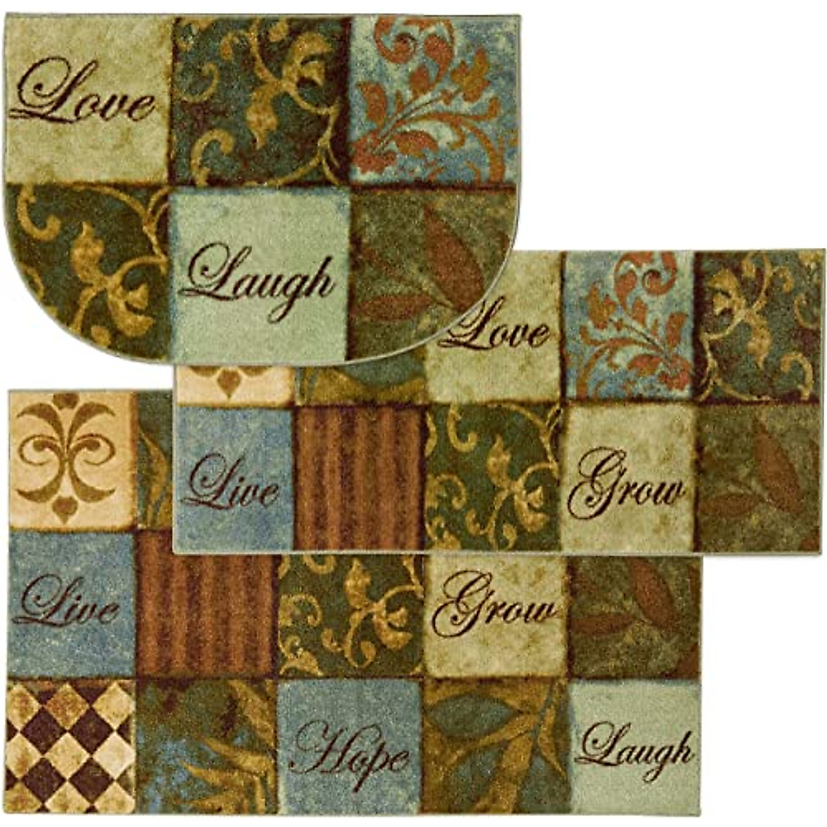 Mohawk Home Multicolor Les Fleurs La Terre Area Rug (3 PC Set 20"x30", 20"x45", 30"x50") (12164 416 3P0005)