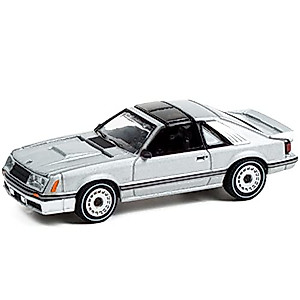 1982 GT 5.0 Silver Metallic with Black Stripes Greenlight Muscle Series 26 1/64 Diecast Model Car by Greenlight 13310 D