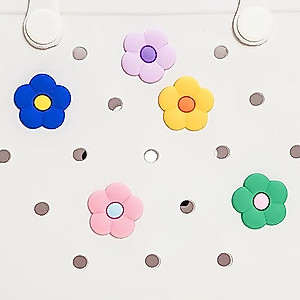 Enruiya Charms for Bogg Bags Flower Charms Accessories for Women Rubber Simply Southern Beach Totes Decoration