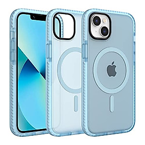 ZCDAYE Magnetic Case for iPhone 14/iPhone 13, [Compatible with Magsafe] [Silky Touch] [Mil-Drop Protection] Shockproof Cover for iPhone 14/iPhone 13 6.1" - Blue