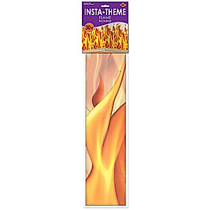 Beistle Plastic Flame Photo Backdrop - Burning Fire Photography Background