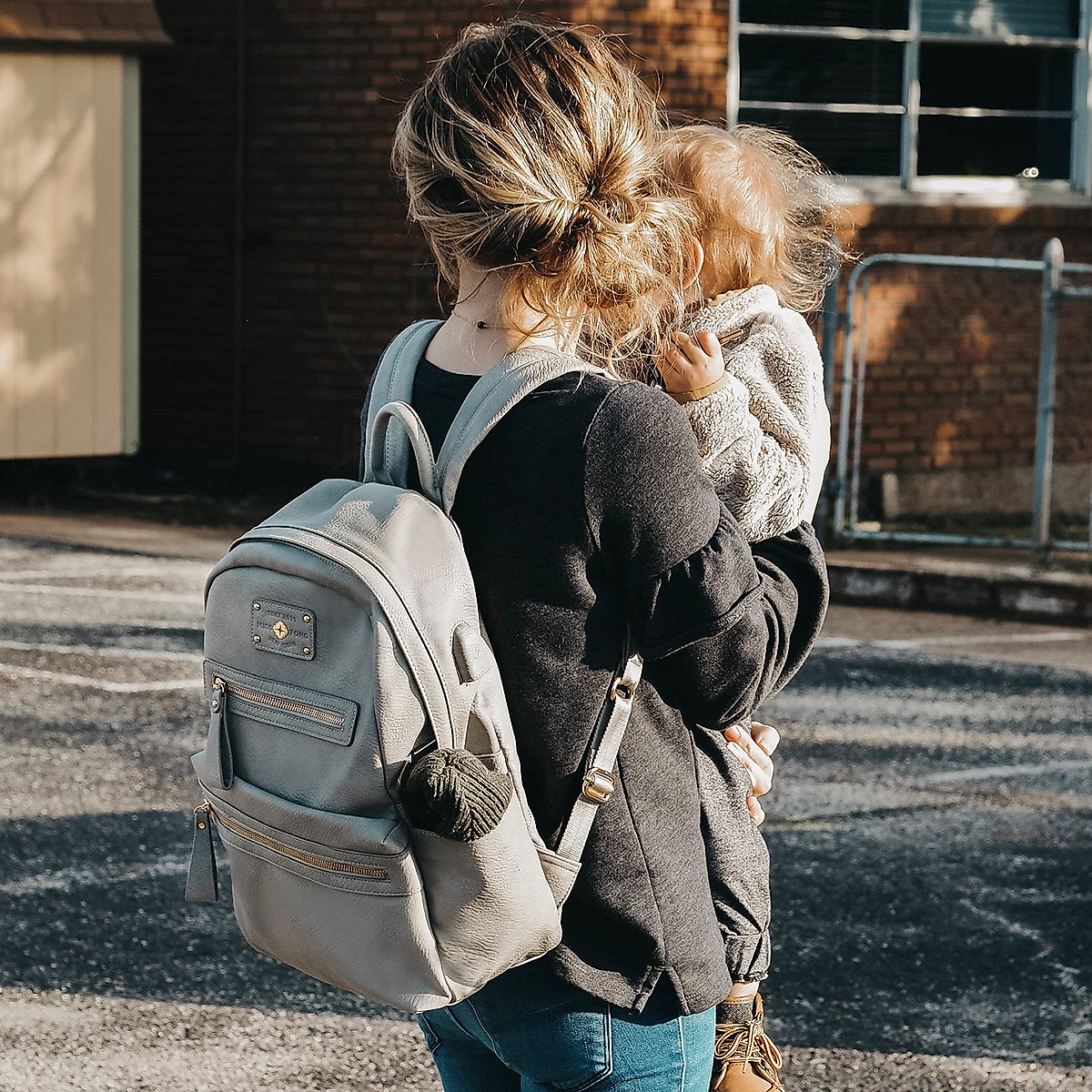 Leather Diaper Bag by miss fong, Diaper Bag Backpack with USB Charger and Insulated Pockets