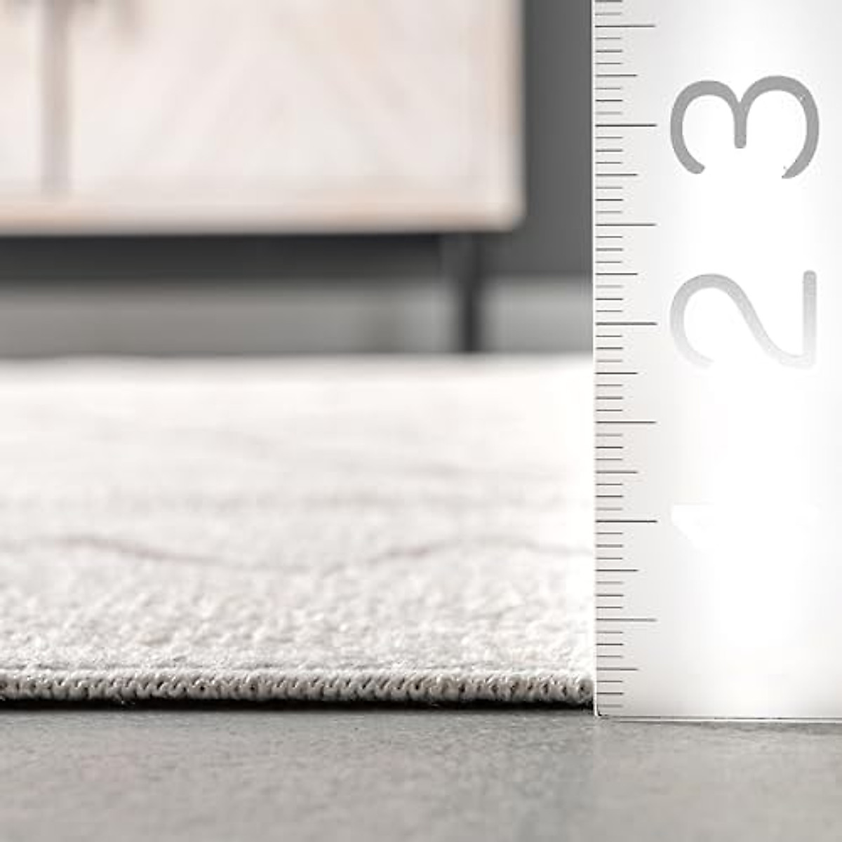 nuLOOM 2' x 8' SpinClean Machine Washable Stain-Resistant Area Rug Low Profile for Living Room, Bedroom, and Dining Room, Miriam Beige