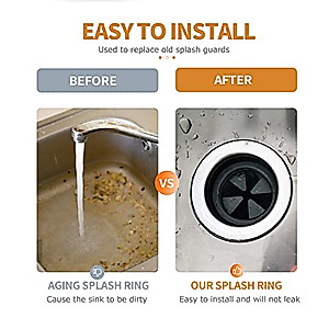 Garbage Disposal Splash Guard, 2-Pack Upgraded EPDM Rubber for InSinkErator Evolution Series 3 3/8" QCB-AM Sink Baffle Drain Cover 2022 Removable Quiet Collar EPDM Strainer Insert Parts Ullnosoo