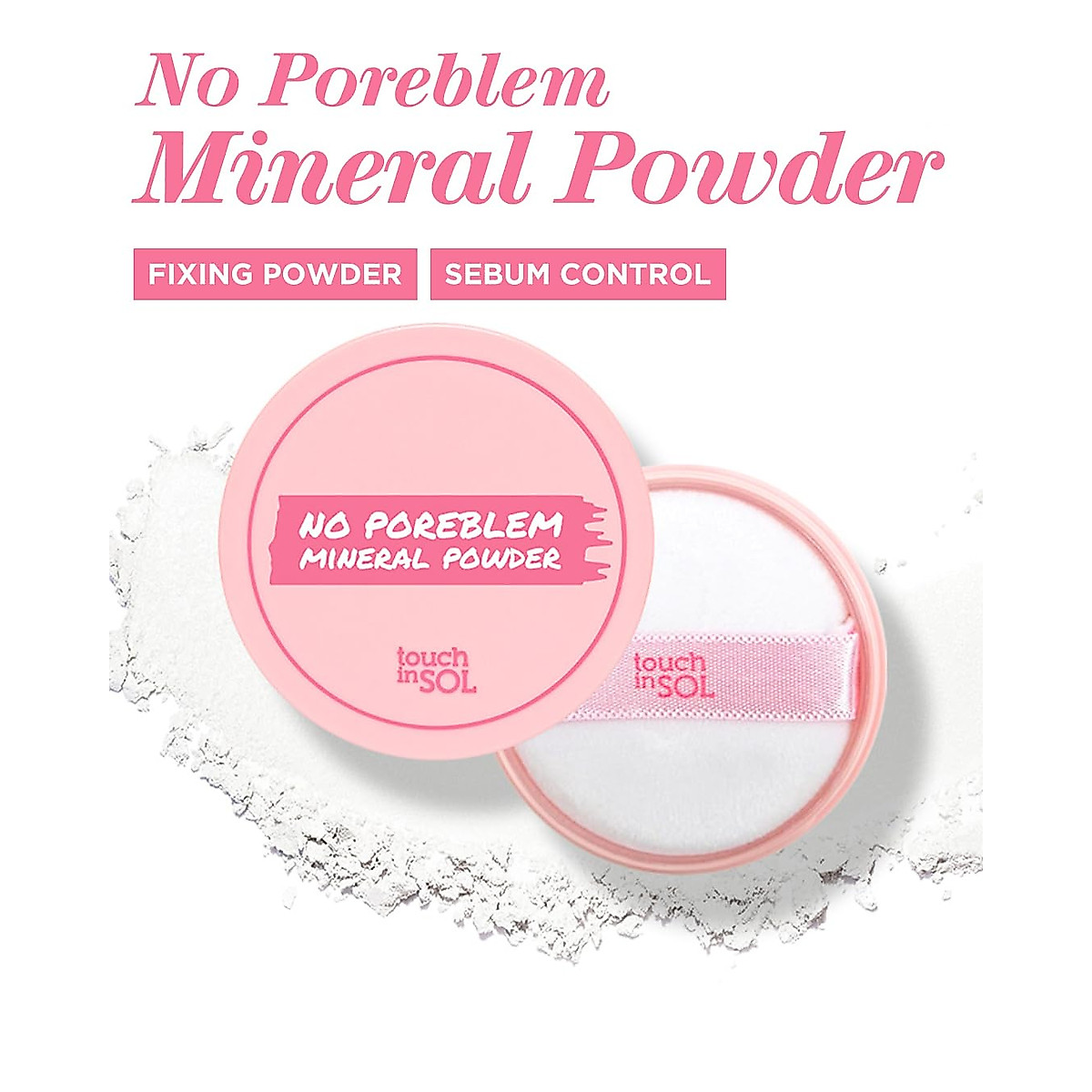 TOUCH IN SOL No Poreblem Mineral Powder - Translucent, Lightweight Loose Setting Powder for Flawless Matte Finish - Oil Control, Pore Primer, Blurs Imperfections & Fine Lines - Face & Greasy Hair Use