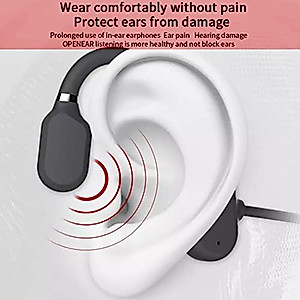 Bone Conduction Headphones Bluetooth Wireless Earphones Sports Open Ear Headphones Waterproof Lightweight - Red.