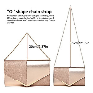 DETARA Women Evening Bags Glitter Sequins Clutch Purses for Women Shiny Envelope Handbag Formal Wedding Party Prom Purse (Champagne 318)