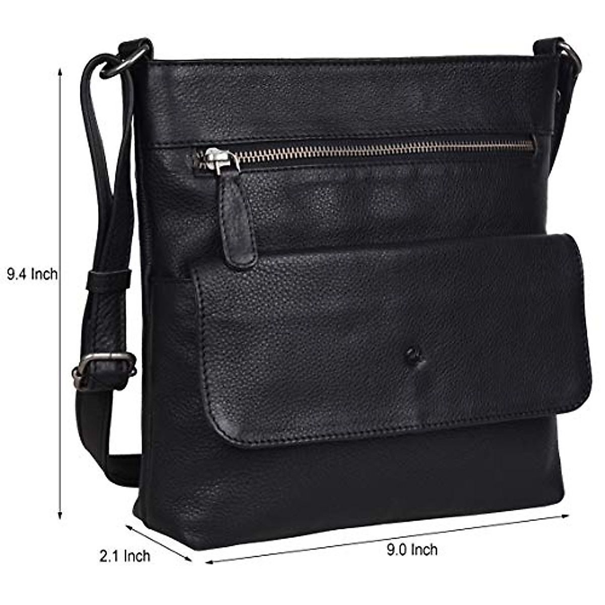 ANTONIO VALERIA Piper Grainy Napa Black Premium Leather Crossbody Bag