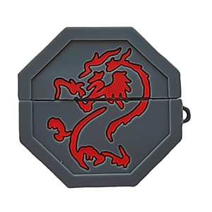 AOLABOKY Earphone Case for Sony WF-1000XM4,Cartoon Cool Dragon Talisman Jackie Chan Adventures Soft Silicone Protective Cover for Sony wf-1000xm4 with Keychain