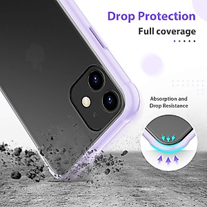 ORIbox for iPhone 11 Case Purple,Translucent Matte case with Soft Edges, Lightweight,iPhone 11 Phone Purple Case for Women Men Girls Boys Kids