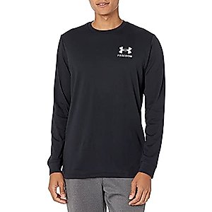 Under Armour Men's New Freedom Flag Long Sleeve T-Shirt , Black (001)/White , Large
