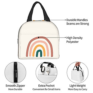 Senheol Boho Rainbow Lunch Box, Insulation Lunch Bag for Women Men, Reusable Lunch Tote Bags Perfect for Office Camping Hiking Picnic Beach Travel