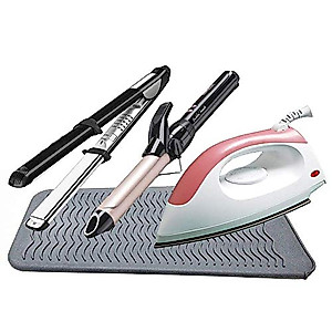 Heat Resistant Silicone Mat Pouch, Mat Cover for Curling Irons, Hair Straightener, Flat Irons and Other Hot Hair Tools, Height 11.5 & Width 6 Inches, Gray