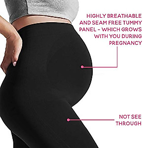Terramed Maternity Leggings Over The Belly | Maternity Compression Leggings Capri | Belly Support Pregnancy Leggings for Women | Maternity Capris | Maternity Tights for Workout, Yoga & More | Small