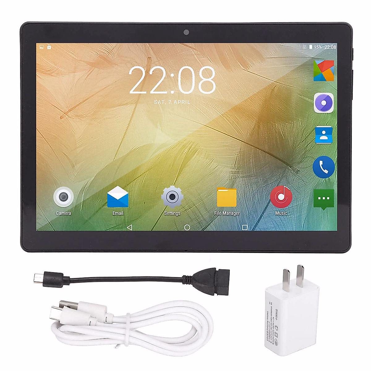 ANGGREK Tablet 10in Dual SIM Dual Standby 2GB 32GB RAM Dual Camera IPS 1080P HD Large Screen Portable Call Tablet 100 to 240V (US Plug)