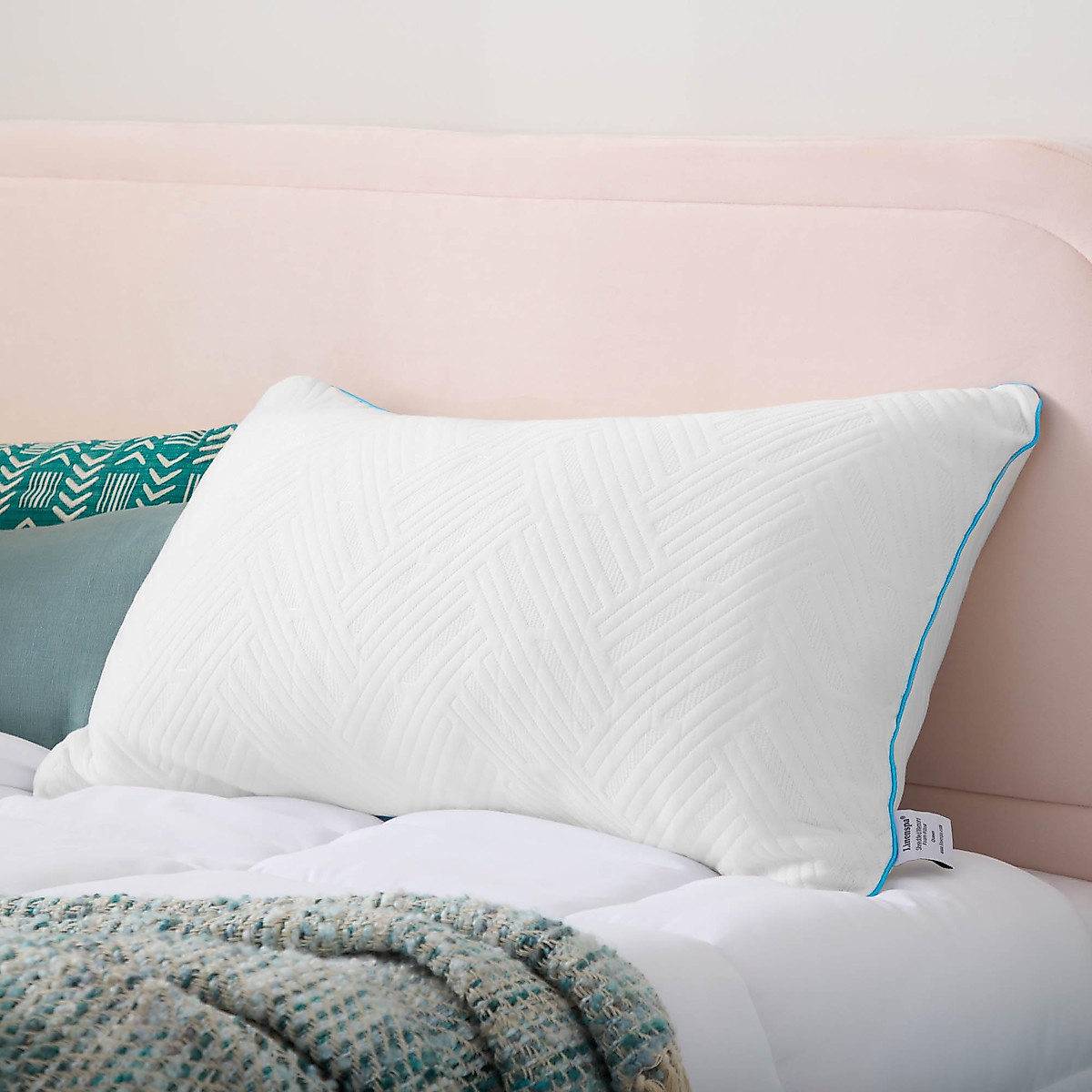 LINENSPA Shredded Gel Memory Foam Pillow – Cooling Bed Pillow – Side, Stomach, and Back Sleepers – King