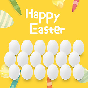 18 Pcs Easter Egg, White Wooden Eggs, Life Size Plain Decorating Eggs for Kids Easter DIY Paint Your Own Egg Decor, Easter Craft, Easter Eggs Hunt, Easter Basket Stuffers, School Activities Supplies