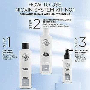 Nioxin System 1 Scalp & Hair Treatment, Natural Hair with Light Thinning, 3.4 oz