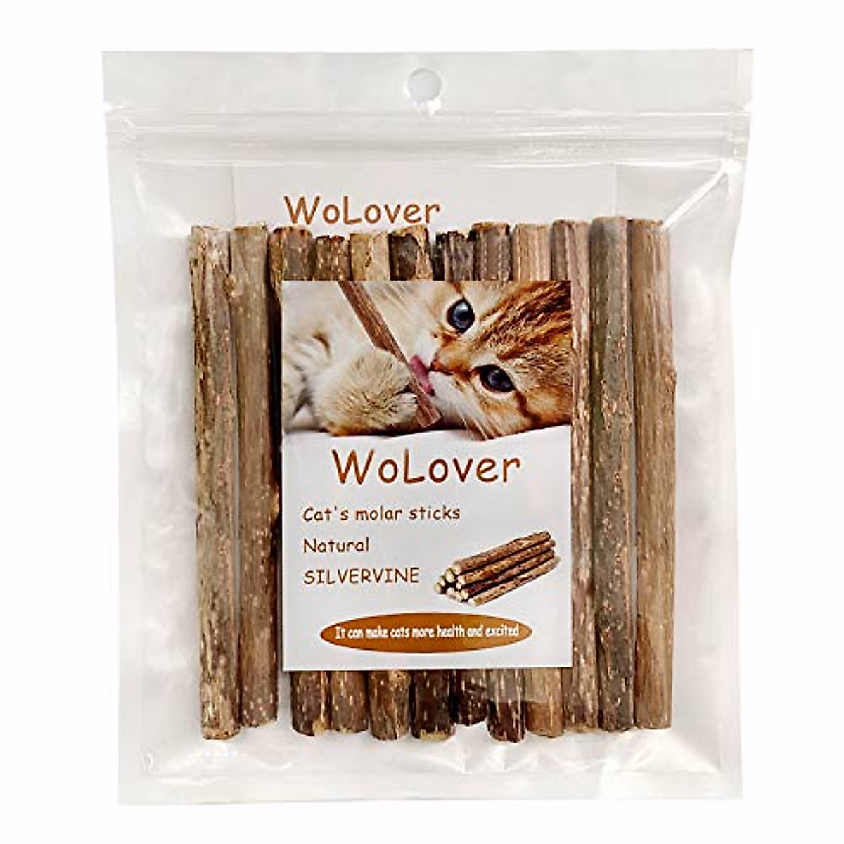 WoLover Silvervine Sticks for Cats, Natural Catnip Sticks Matatabi Chew Sticks Teeth Molar Chew Toys for Cat Kitten Kitty (at Least 12 PCS)
