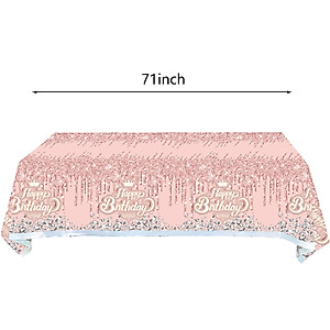 Hqyybf 2Pack Pink Rose Gold Table Cover Decorations, Pink Rose Gold Party Tablecloth Glitter Diamond Table Cover, Pink Rose Gold Birthday Party Supplies for Girls Women Wedding Party,(71 x 42in)