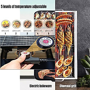 Wood Fire Pits Outdoor Outdoor Garden Barbecue Table - Wood Burning Fire Pit, Backyard Patio Table and Chair Set, Heavy-Duty BBQ Cooking Table, with 6 Chairs