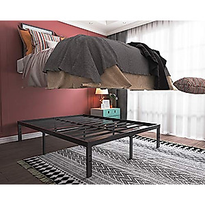 HOMUS King Size Bed Frame-16 Inch Tall Sturdy Platform Bed Base-Extra Heavy Duty Strong Steel Solid Metal Foundation- Easy Assemble/Noise Free/Non-Slip/Squeaky Free/No Box Spring Needed/King.