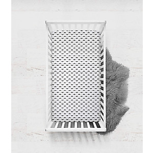 Bacati - 2 Pack Love/Aztec/Arrows/Hearts Silky Soft Breathable 100% Cotton Muslin Baby Crib Fitted Sheets - Fits Standard 28 x 52 x 5 Crib & Toddler Mattresses (Mustache, Black)