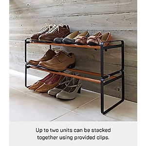 Yamazaki Stackable Home Steel | Shoe Rack, One Size, Black