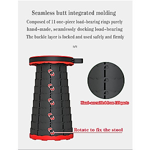 ZUOTEN 2-Piece Upgraded Portable Telescopic Stool Folding Stool Lightweight Outdoor Folding Chair Suitable for Camping Beach g Adjustable Stool Maximum Weight 300 pounds (Color 2)