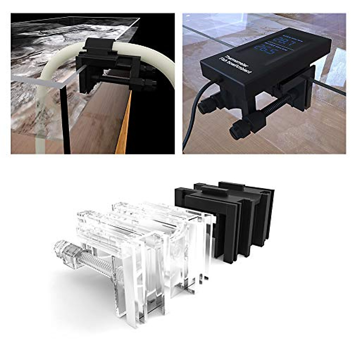 Houkr Aquarium Adjustable Multifunction Clip Set(2Pcs), Fish Tank Water Pipe Mounting Clip Aquarium Tube Clamp Hose Holder, Feed Holder, Water Hose Holder, Fish Tank Water-Change Fixing Rack