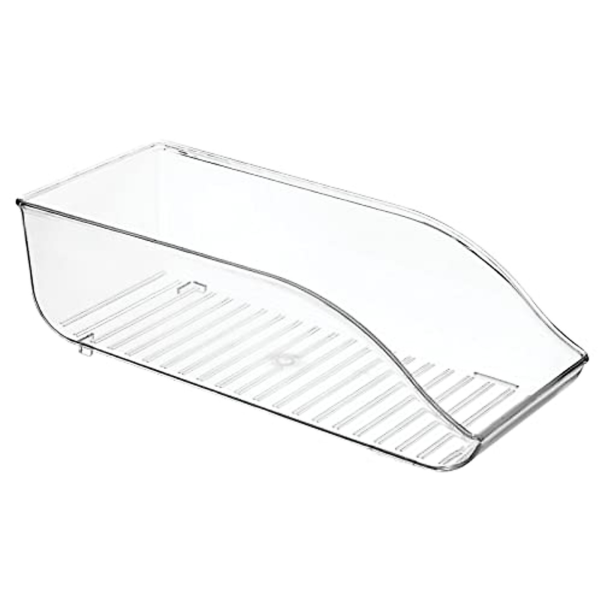 mDesign Long Plastic Soda Can Dispenser Storage Organizer Container Bin for Kitchen Pantry, Countertop, Cabinet, Refrigerator, Freezer, Hold Canned Food, Soup, Water, Ligne Collection, Clear