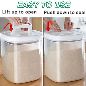 TBMax Large Food Storage Containers with Airtight Lid | Rice Storage Container 10 lbs / 5Kg | Plastic Food Storage Bin for Kitchen Pantry Organization and Storage Container