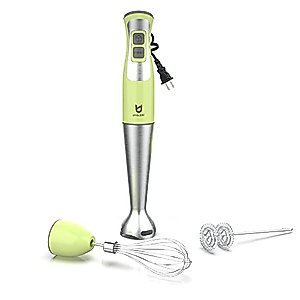 Immersion Hand Blender, UTALENT 3-in-1 8-Speed Stick Blender with Milk Frother, Egg Whisk for Coffee Milk Foam, Puree Baby Food, Smoothies, Sauces and Soups - Green