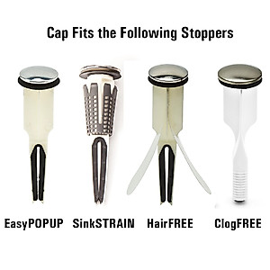 Replacement/Upgrade Pop-Up Stopper Cap - Only for EasyPOPUP, HairFREE Pop-Up, SinkSTRAIN Pop-Up, and ClogFREE Pop-Up Stopper