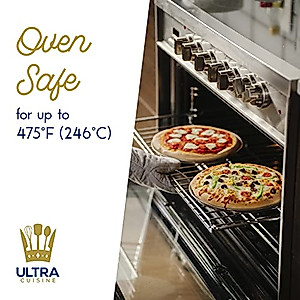 Ultra Cuisine Perforated Pizza Pan with Holes Nonstick Pizza Pan for Oven - Round Pizza Pans - Large Pizza Pan with Holes - Pizza Baking Pan Pizza Pan for Oven - Carbon Pizza Metal Pan 13in (2-pk)